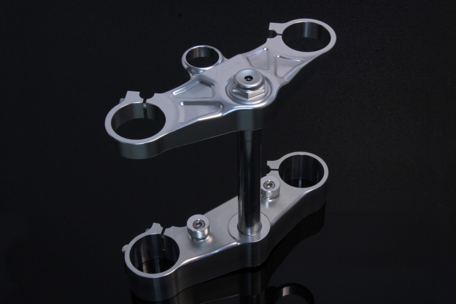 Triple clamp set 3D, Silver top clamp/Silver lower clamp, Aprilia RS250 ...